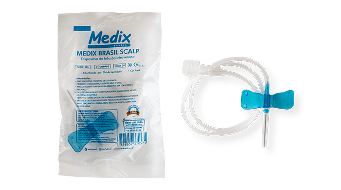 Scalp Polybag 23g Luer Lock Medix - Maconequi